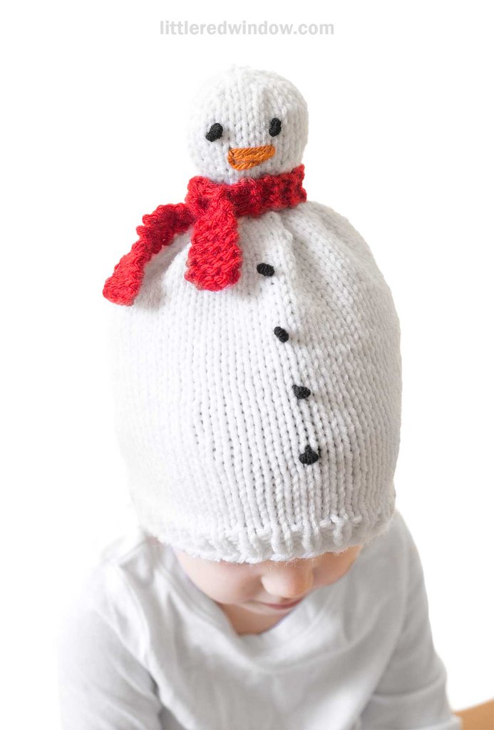 Snowman Hat Knitting Pattern - Little Red Window
