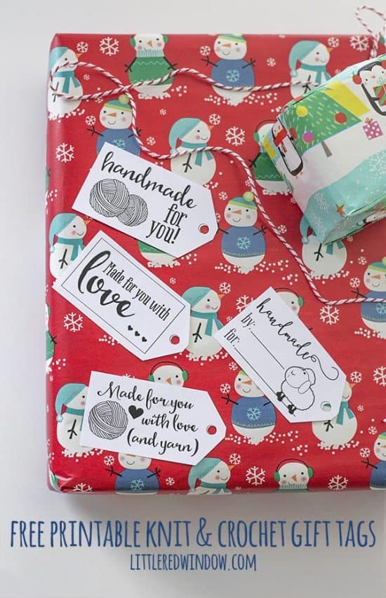Printable Gift Tags for Knitting and Crochet - Little Red Window