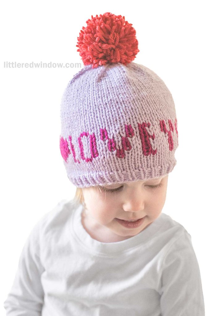 Valentine Love Notes Hats Knitting Pattern - Little Red Window
