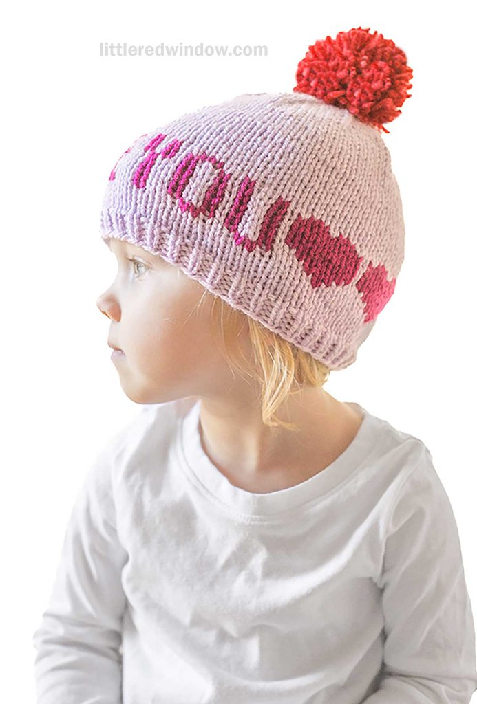 Valentine Love Notes Hats Knitting Pattern - Little Red Window