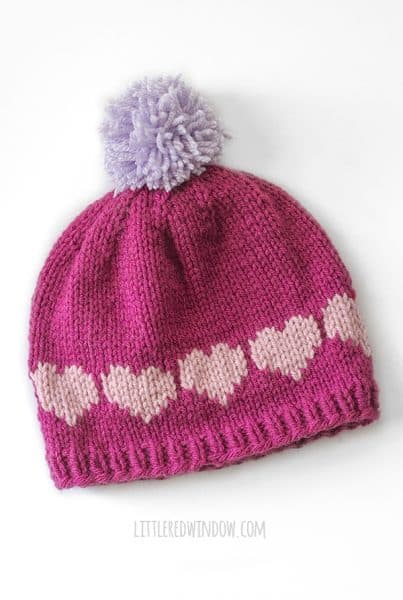 Valentine Love Notes Hats Knitting Pattern - Little Red Window