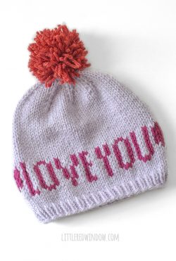 Valentine Love Notes Hats Knitting Pattern - Little Red Window