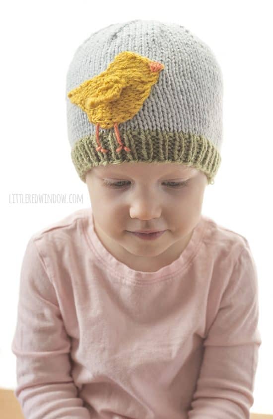 Easter Chick Hat Knitting Pattern - Little Red Window