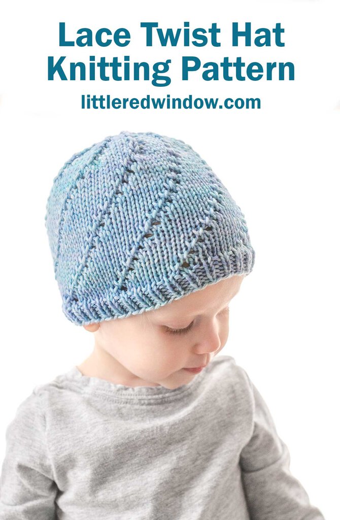 Lace Twist Hat Knitting Pattern - Little Red Window