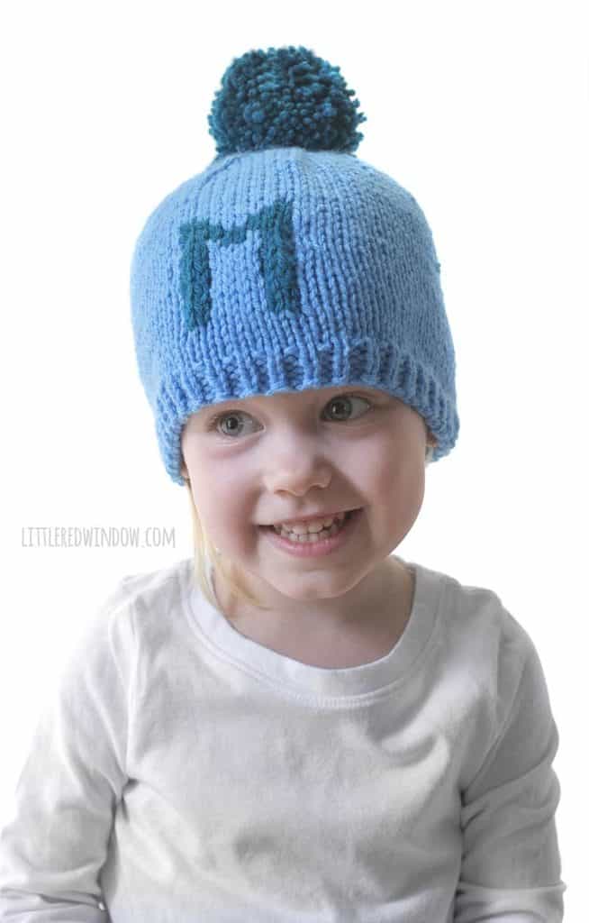 Monogram Hat Knitting Pattern - Little Red Window