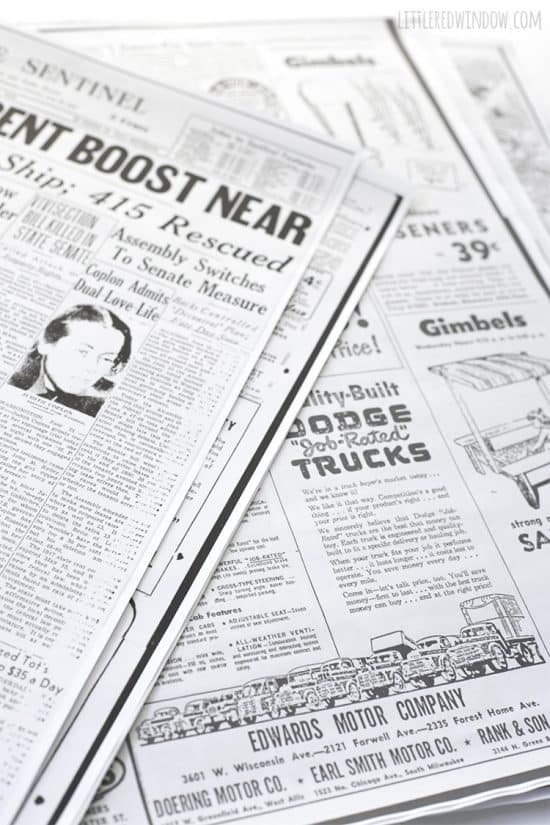 How to Print Old Newspapers for Crafts and Gifts - Little Red Window