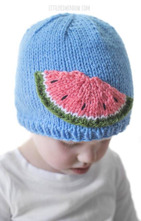 Watermelon Slice Hat Knitting Pattern - Little Red Window