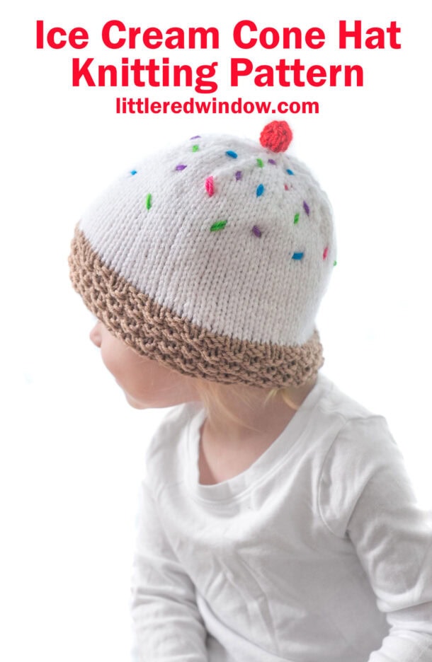 Ice Cream Hat Knitting Pattern - Little Red Window