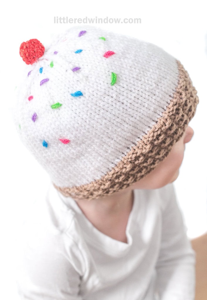 Ice Cream Hat Knitting Pattern - Little Red Window