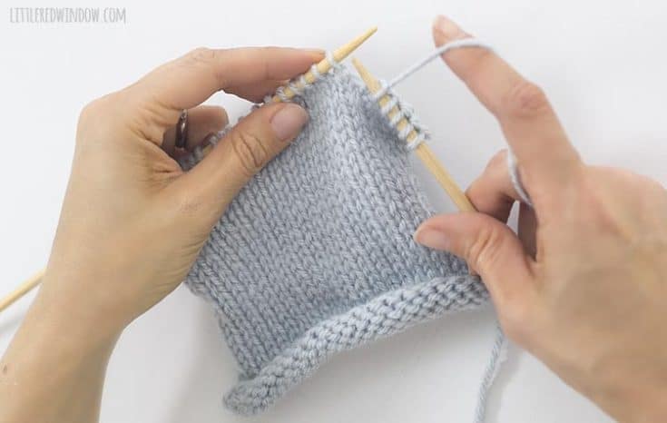 Learn to Knit - Basic Knit Stitch - Little Red Window
