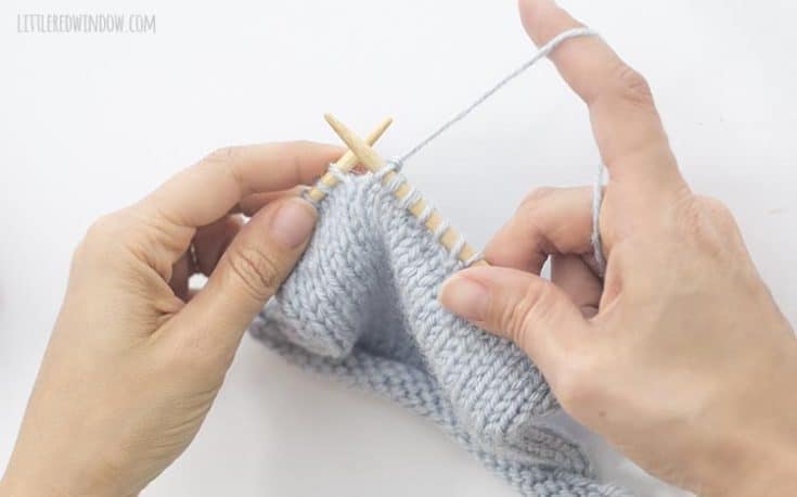 Learn to Knit - s2kp or s2kp2 (slip 2, knit 1, pass slipped stitch over) a centered double ...