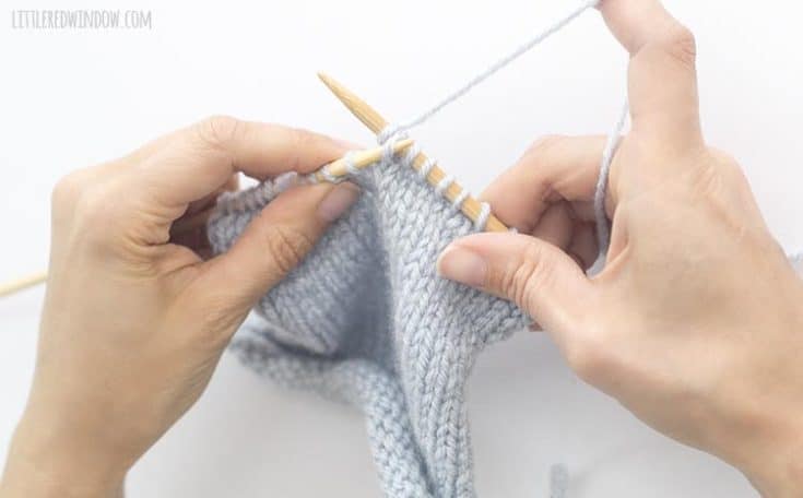 Learn to Knit - Skp (Slip 1, Knit1, Pass Slipped Stitch Over) - Little Red Window