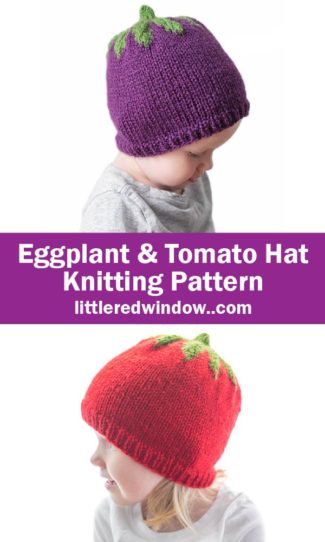 Adorable Eggplant Hat Knitting Pattern - Little Red Window