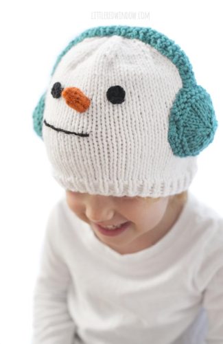 Cozy Snowman Hat Knitting Pattern - Little Red Window