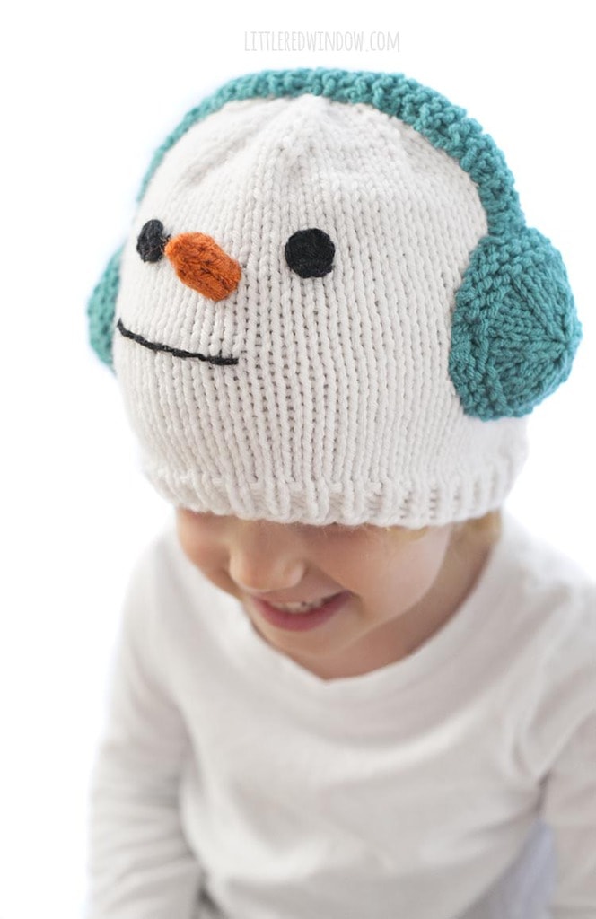 Cozy Snowman Hat Knitting Pattern - Little Red Window