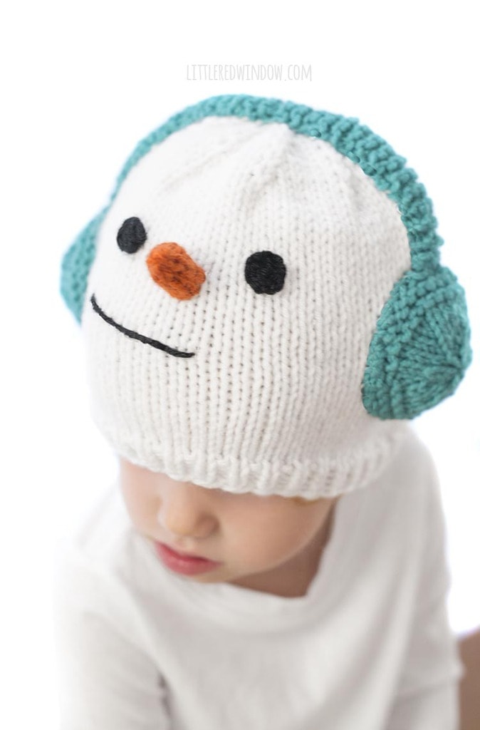 Cozy Snowman Hat Knitting Pattern - Little Red Window
