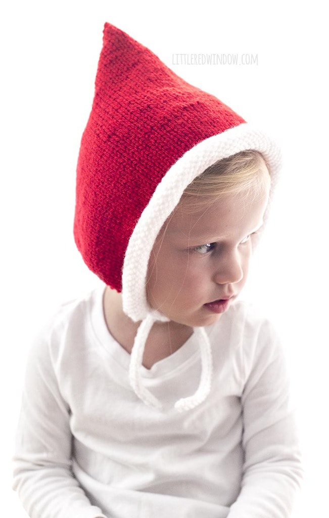 Santa Pixie Bonnet Knitting Pattern - Little Red Window