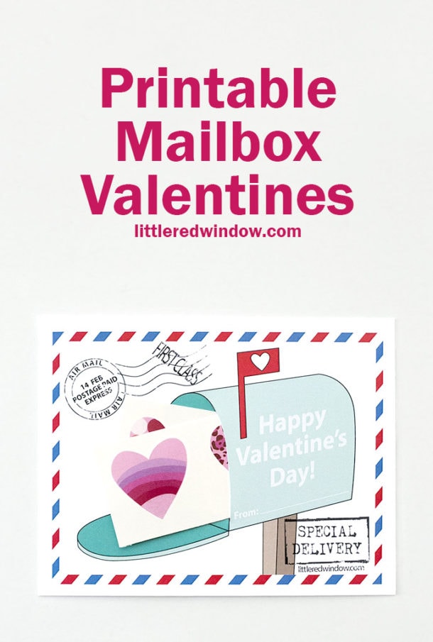 Free Printable Mailbox Valentines - Little Red Window