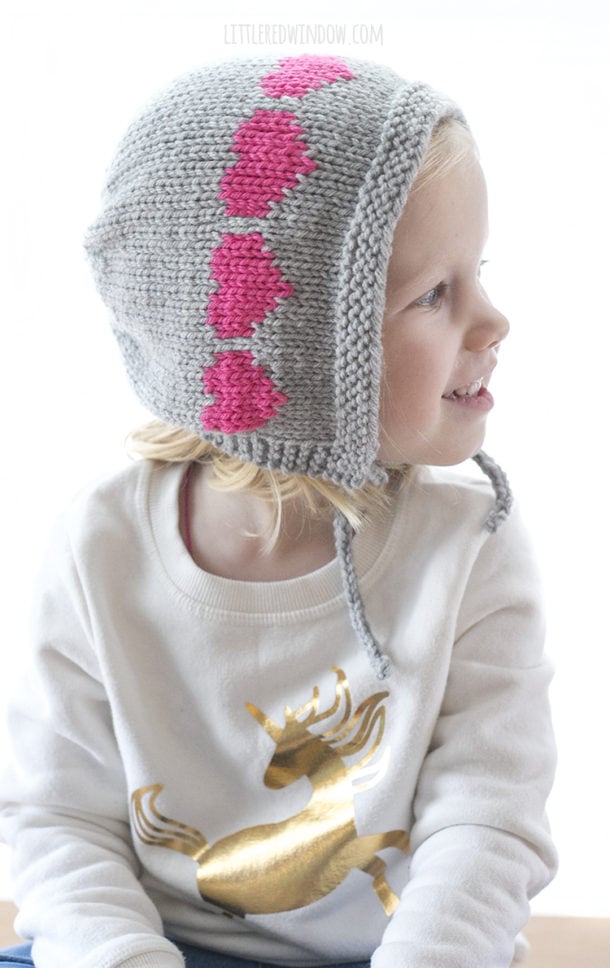 Valentine Heart Bonnet Knitting Pattern - Little Red Window
