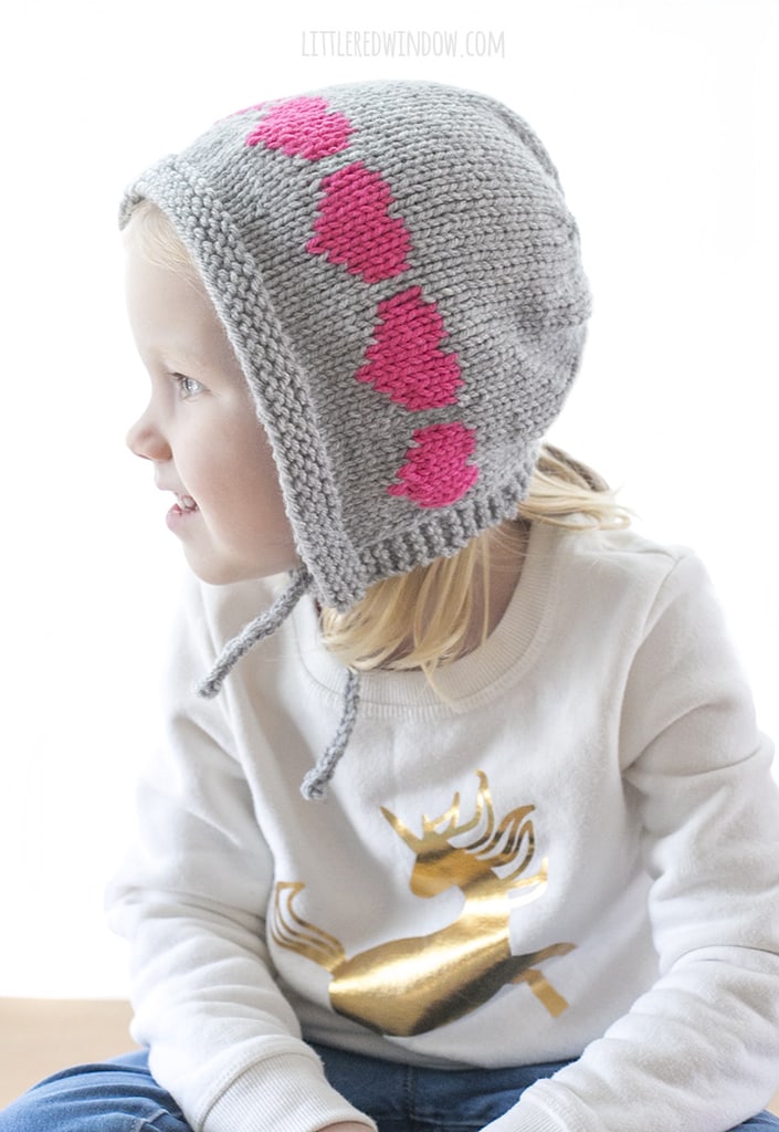 Valentine Heart Bonnet Knitting Pattern - Little Red Window