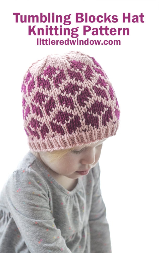 Tumbling Blocks Hat Knitting Pattern - Little Red Window