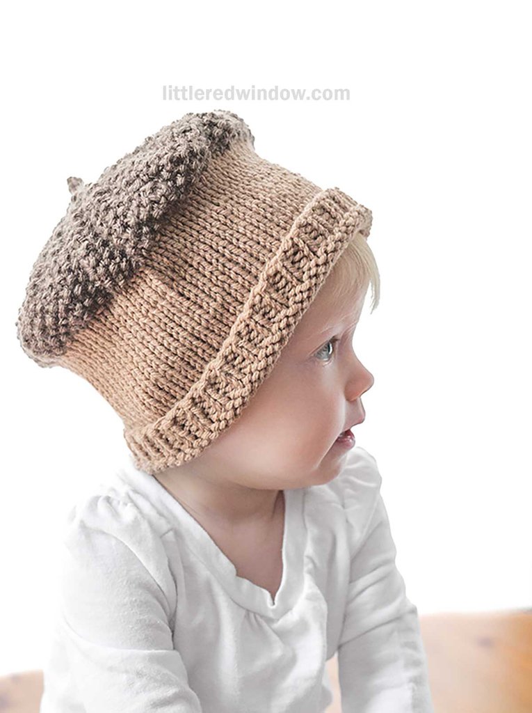 Fall Acorn Hat Knitting Pattern - Little Red Window