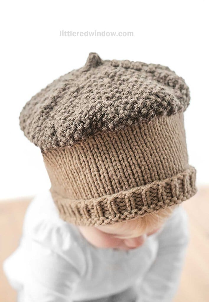Fall Acorn Hat Knitting Pattern - Little Red Window