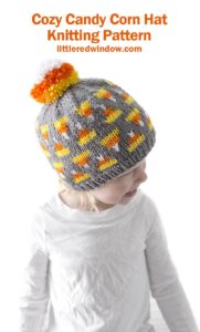 Cozy Candy Corn Hat Knitting Pattern - Little Red Window