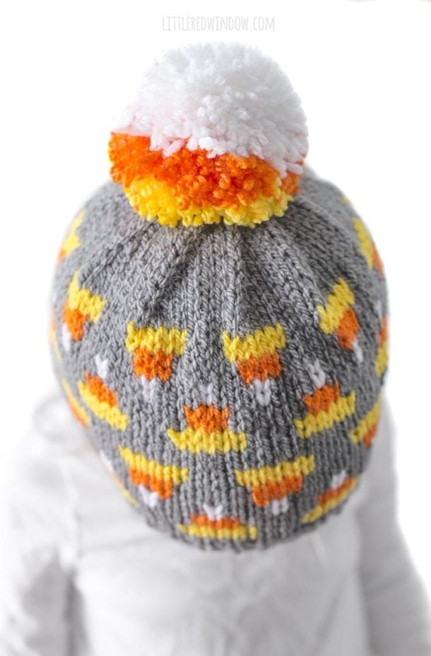 Cozy Candy Corn Hat Knitting Pattern - Little Red Window
