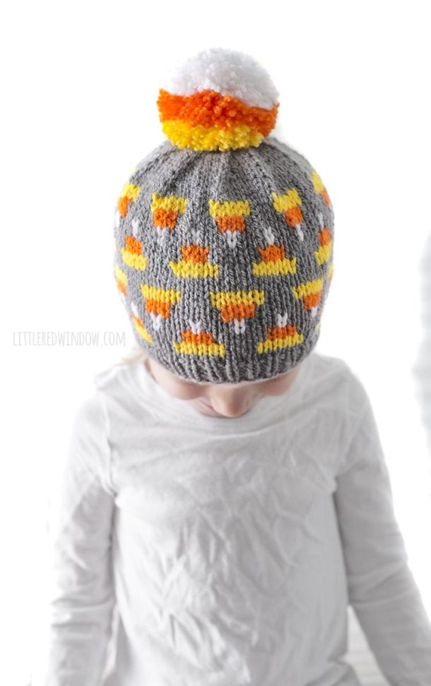 Cozy Candy Corn Hat Knitting Pattern - Little Red Window