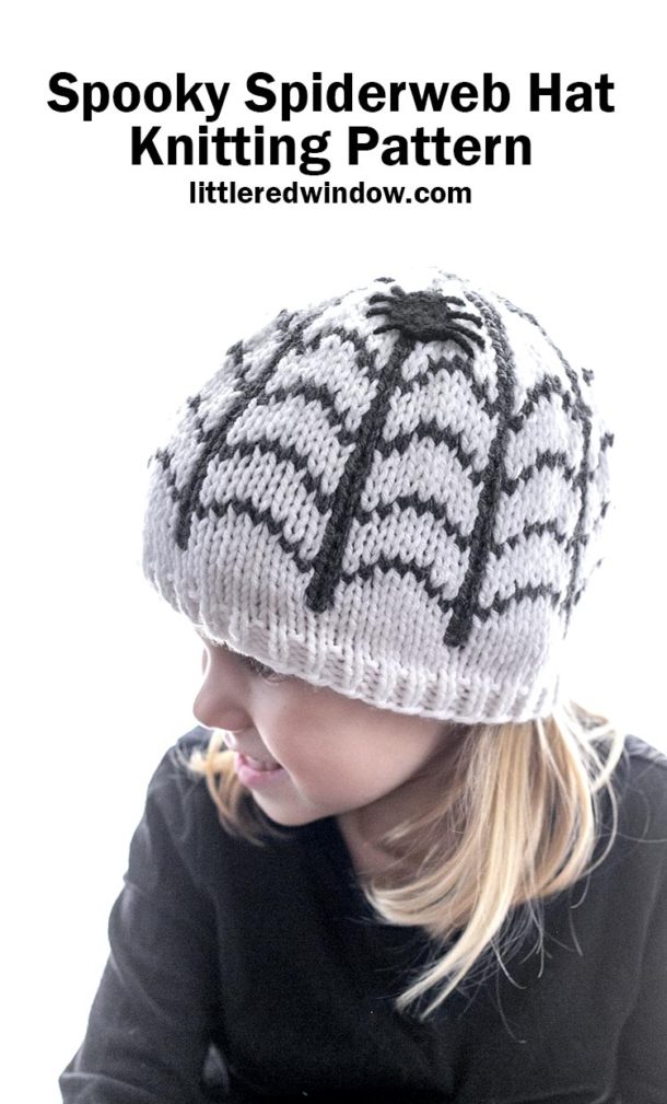 Spooky Spiderweb Hat Knitting Pattern - Little Red Window