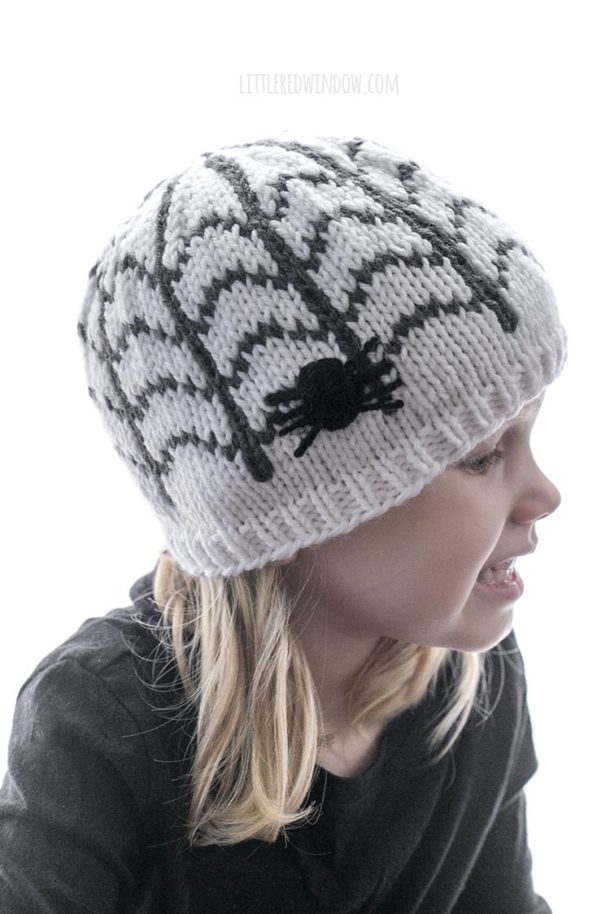 Spooky Spiderweb Hat Knitting Pattern - Little Red Window