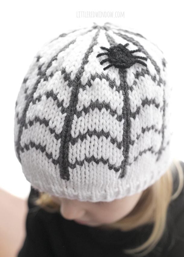 Spooky Spiderweb Hat Knitting Pattern - Little Red Window