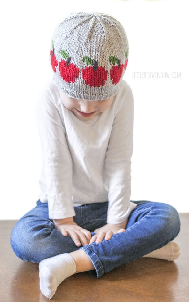 Freshly Picked Apple Hat Knitting Pattern - Little Red Window