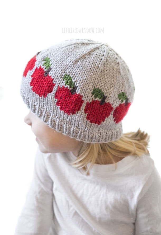 Freshly Picked Apple Hat Knitting Pattern - Little Red Window