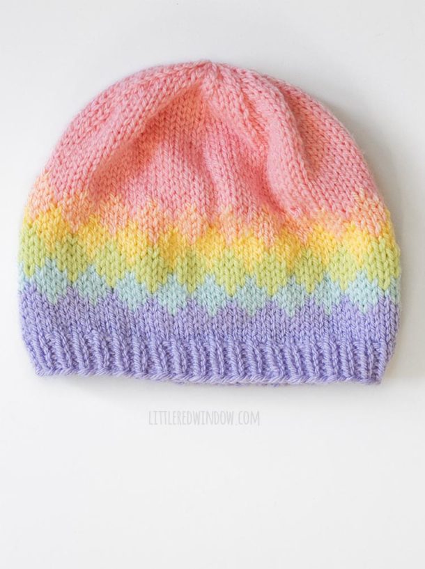 Rainbow Fades Hats Knitting Pattern - Little Red Window