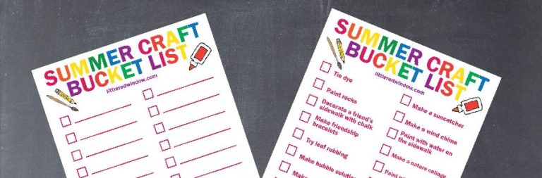 Summer Craft Bucket List Free Printables! - Little Red Window