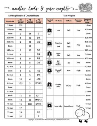 UK vs. US Knitting Terms, Yarn Weights and Needle Sizes - Little Red Window