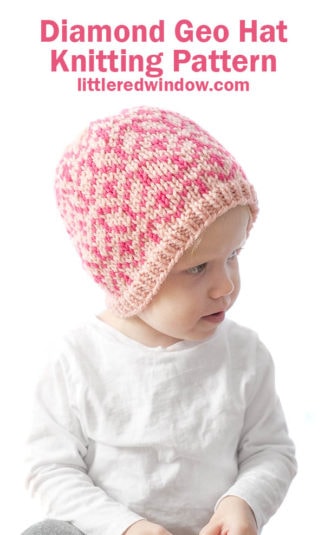 Diamond Geo Hat Knitting Pattern - Little Red Window