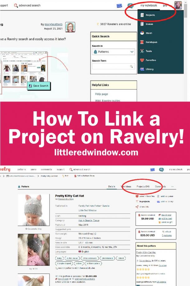 How To Link a Project on Ravelry - Little Red Window