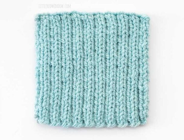 2x2 Rib Stitch Knitting Pattern: Easy How To for Beginners - Little Red ...