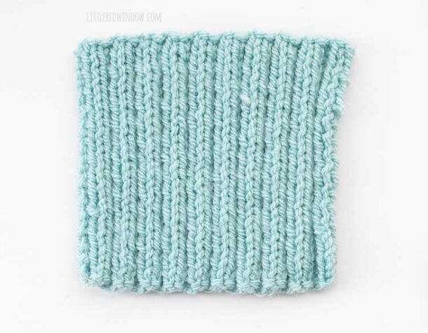 2x2 Rib Stitch Knitting Pattern: Easy How To for Beginners - Little Red ...