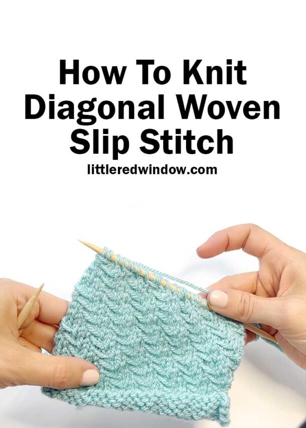 Diagonal Woven Slip Stitch Knitting Pattern: Easy How To for Beginners ...