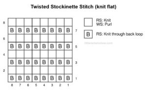 Twisted Stockinette Stitch Knitting Pattern: Easy How To for Beginners ...