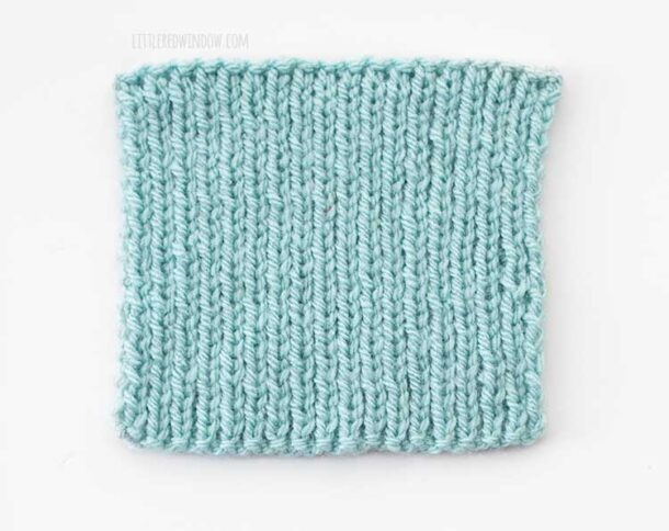 1x1 Rib Stitch Knitting Pattern: Easy How To for Beginners - Little Red ...