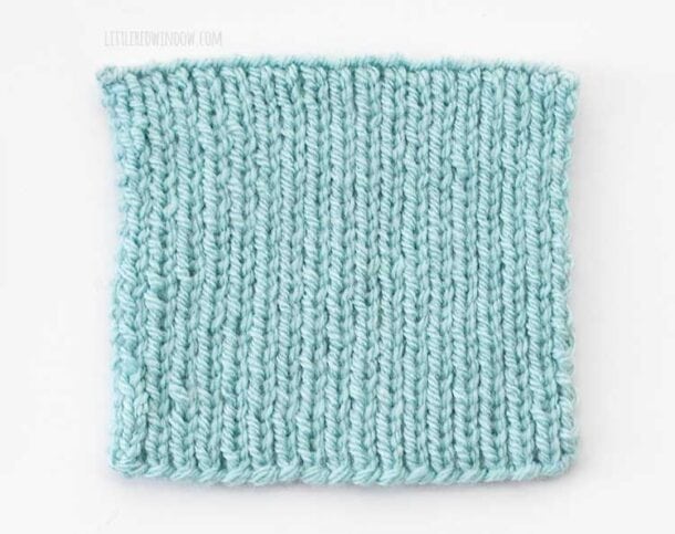 1x1 Rib Stitch Knitting Pattern: Easy How To for Beginners - Little Red ...