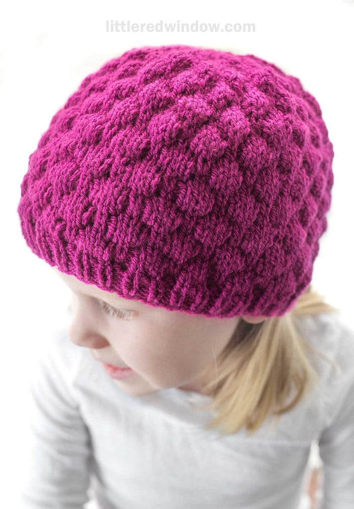 Sweet Raspberry Hat Knitting Pattern - Little Red Window
