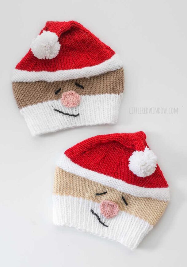 Smiling Santa Hat Knitting Pattern - Little Red Window