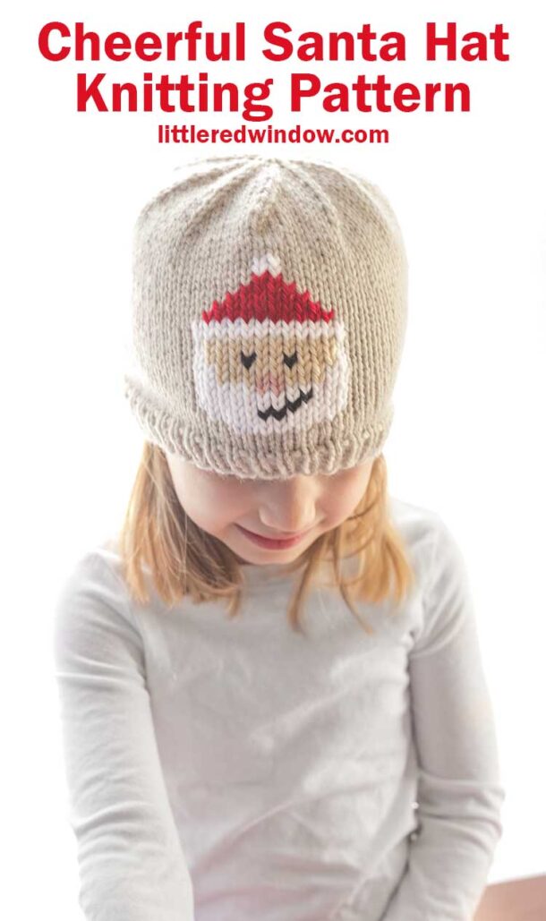 Cheerful Santa Hat Knitting Pattern - Little Red Window