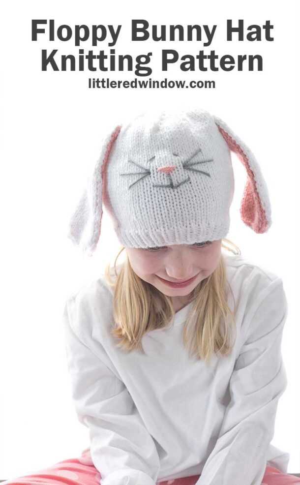 Floppy Bunny Hat Knitting Pattern - Little Red Window
